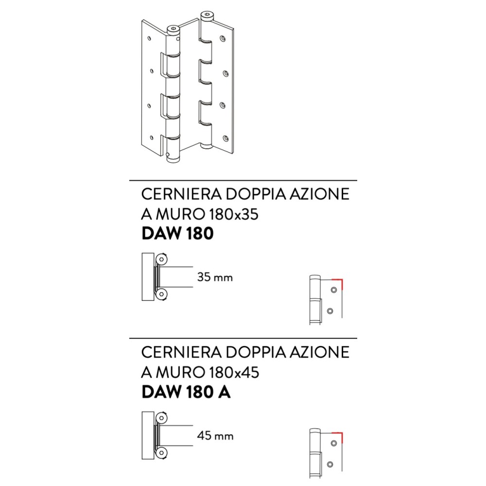 Justor DAW 180 - Doppelwirkende Wandscharniere